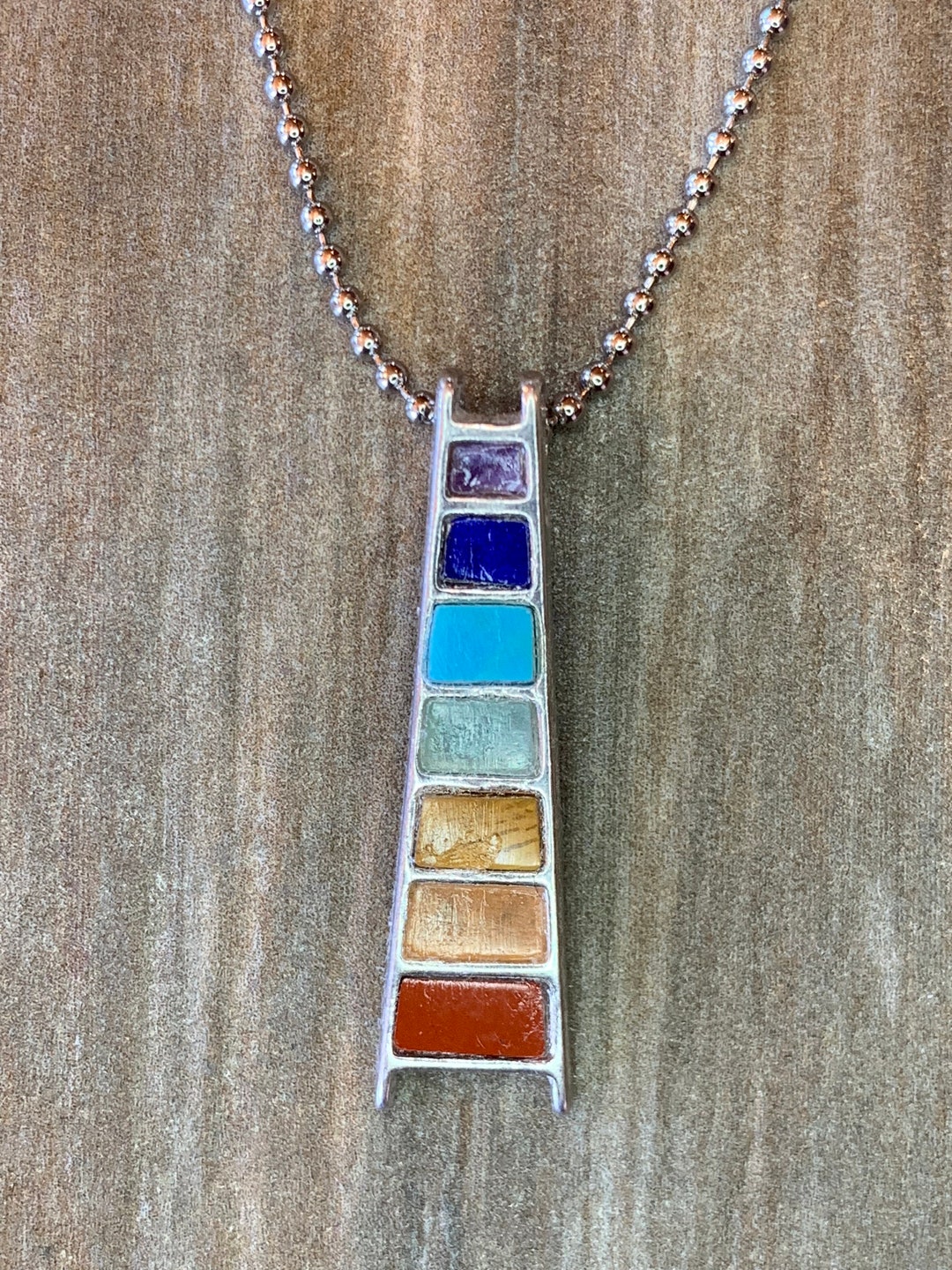 Ladder of Virtues Necklace,7 Chakra, Rainbow, Healing, ,courage ...