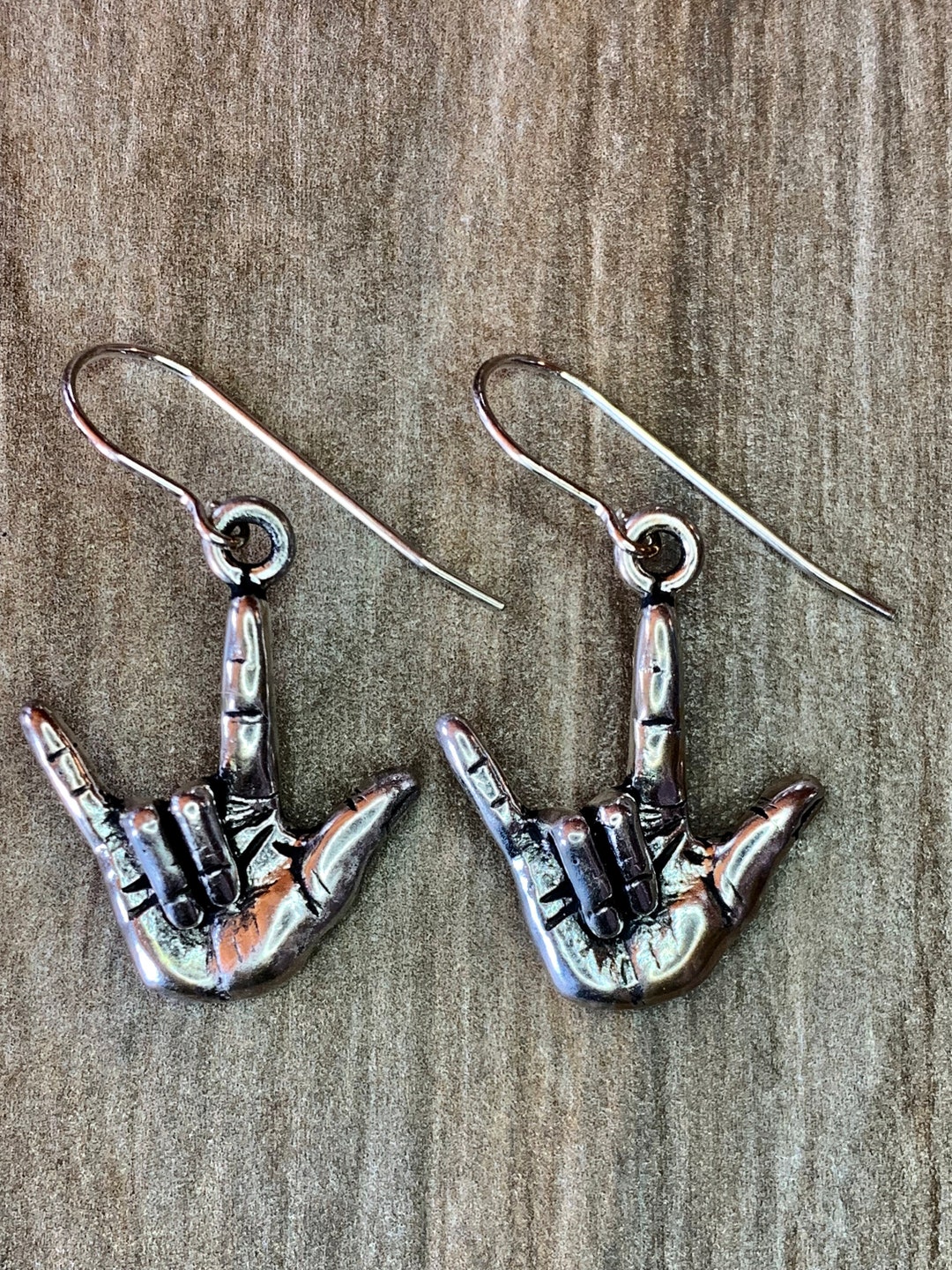 I Love You Hand Symbol Earrings, ASL Love Hand Gesture Jewelry, Best ...