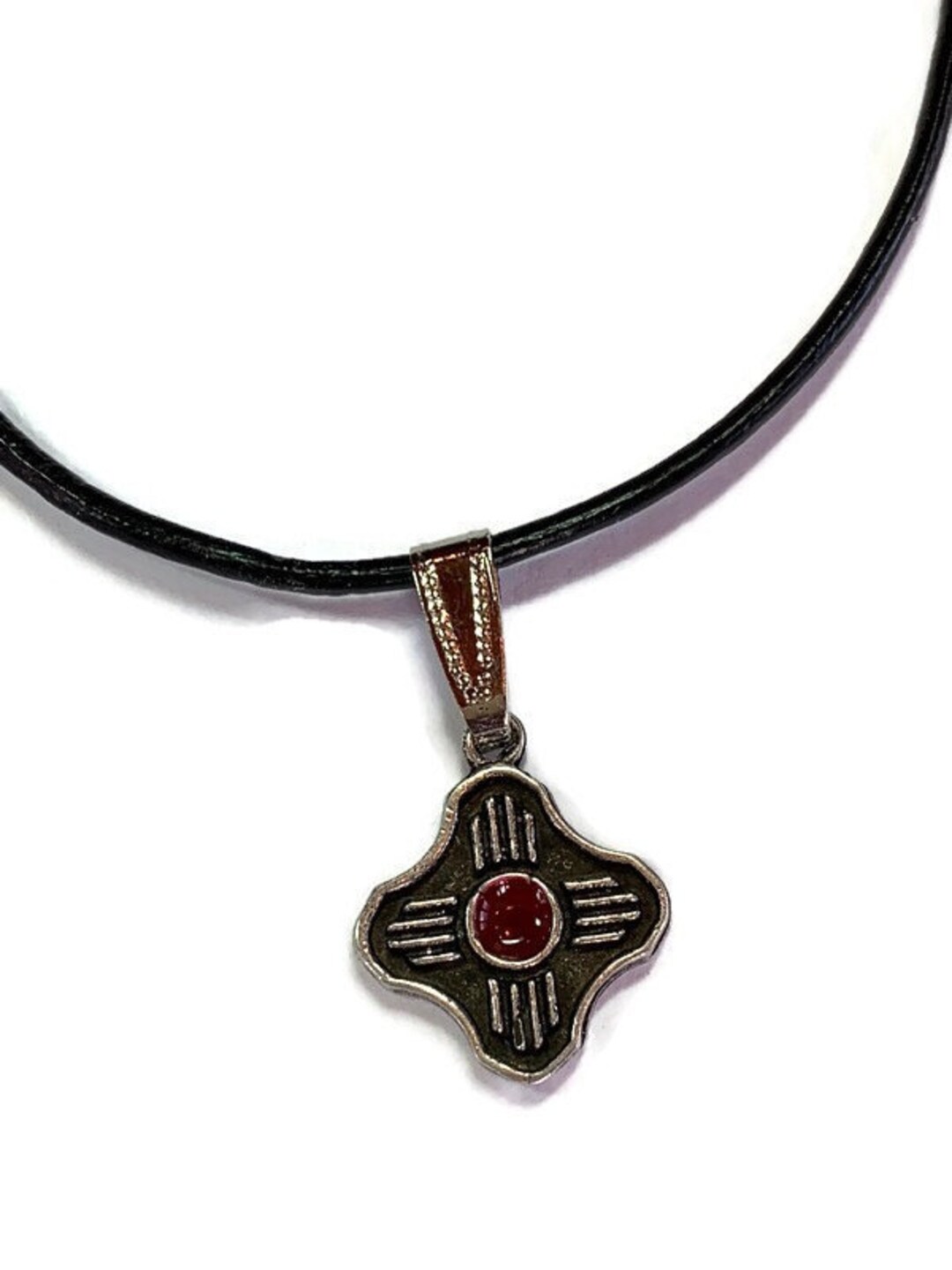 New Mexico Zia Symbol Necklace, UNM Licensed Charm Jewelry, Gift for ...