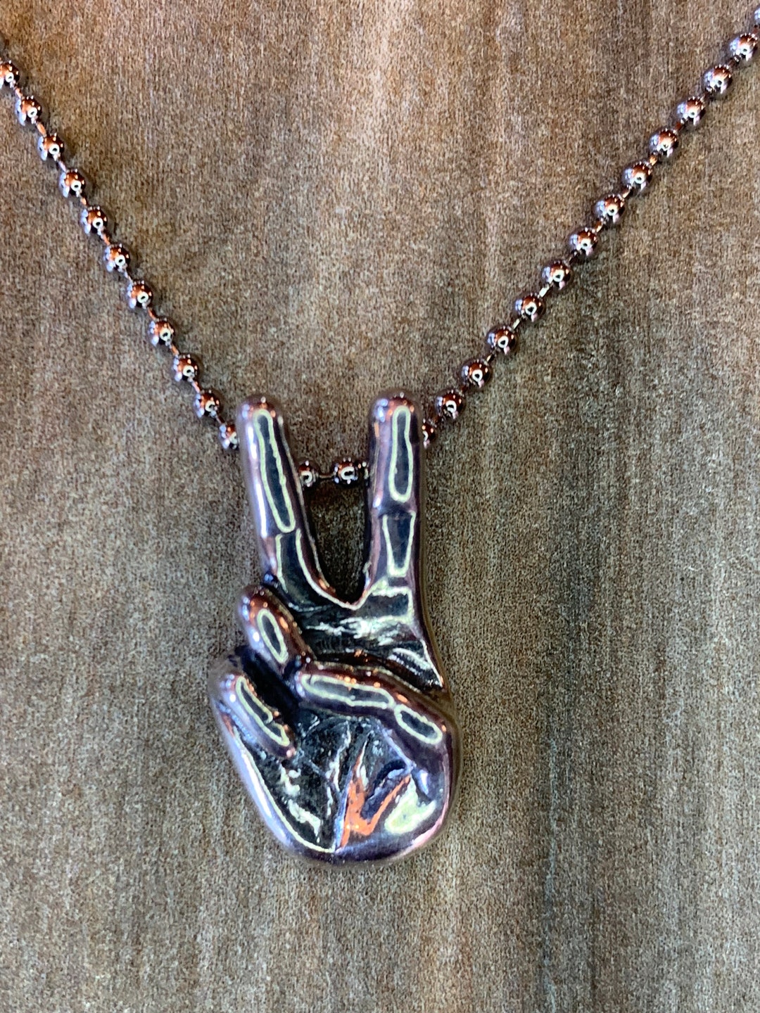 Peace Sign Hand Symbol Necklace, ASL Peace Hand Gesture Jewelry, Best ...