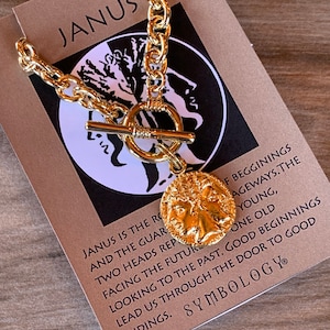Janus Roman God of Beginnings Gold Plated Toggle Bracelet, Mythology Jewelry, Ancient Handmade ...
