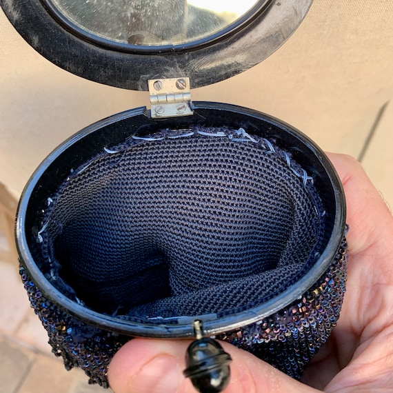 Antique Victorian/20’s Beaded Crochet Reticule Purse - Gem