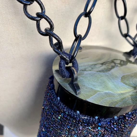 Antique Victorian/20’s Beaded Crochet Reticule Purse - Gem