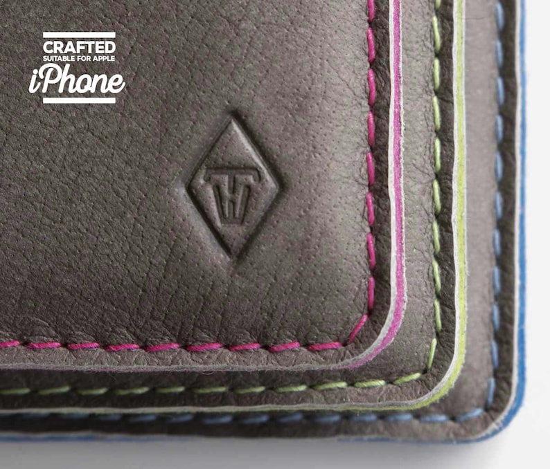 IPhone Leather Case Gray, Colored Felt Lining, Suitable for Apple - Etsy