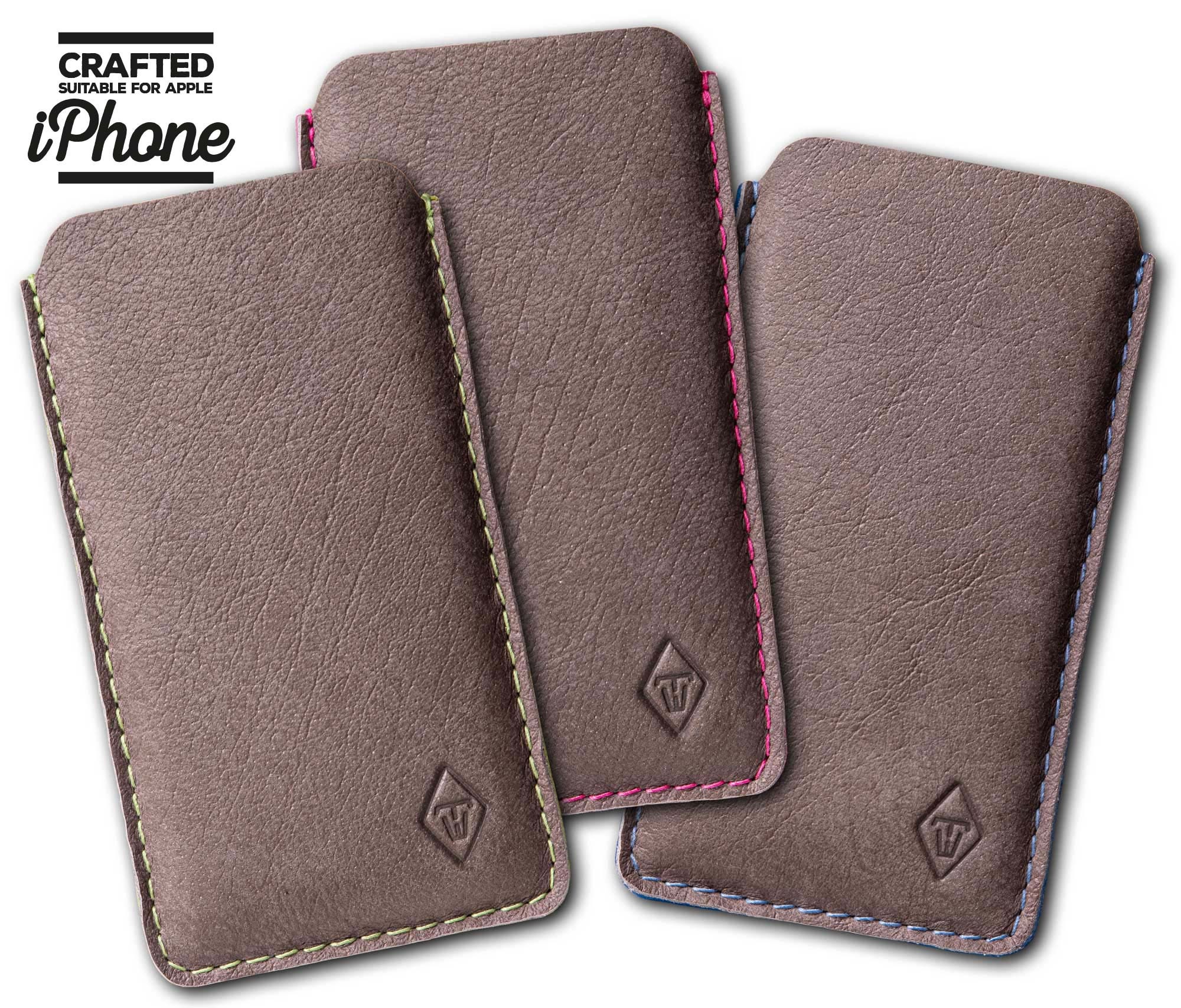 IPhone Leather Case Gray, Colored Felt Lining, Suitable for Apple - Etsy