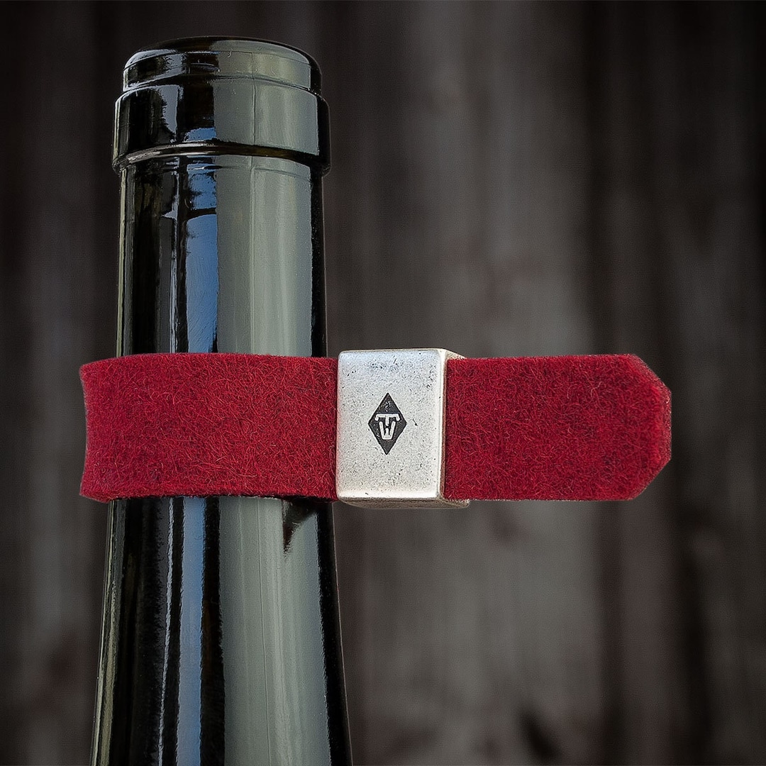 Small Gift Wine Lover Bottle Drip Stop Drop Collar Ring Metal Felt for ...