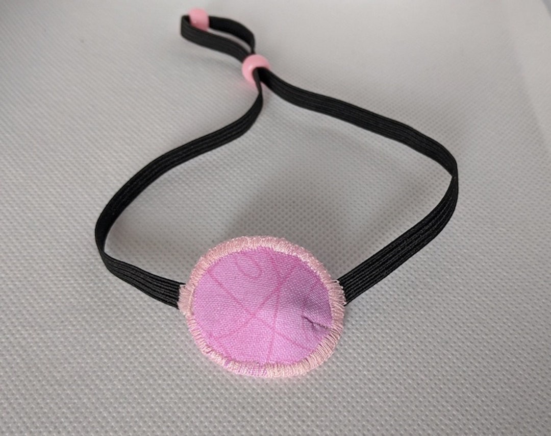 Custom Eye Patch for Dogs or Cats Pink/black Elastic 100 % Cotton/ No ...