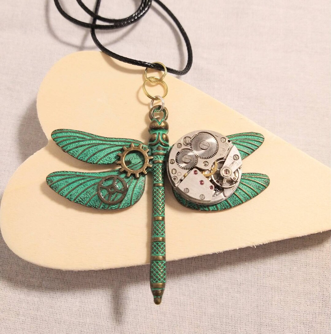 Dragonfly W/patina Steampunk Necklace, Ethnic Punk, Gothic Vintage ...