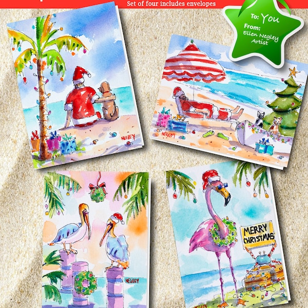 Tropical Christmas Cards - Etsy