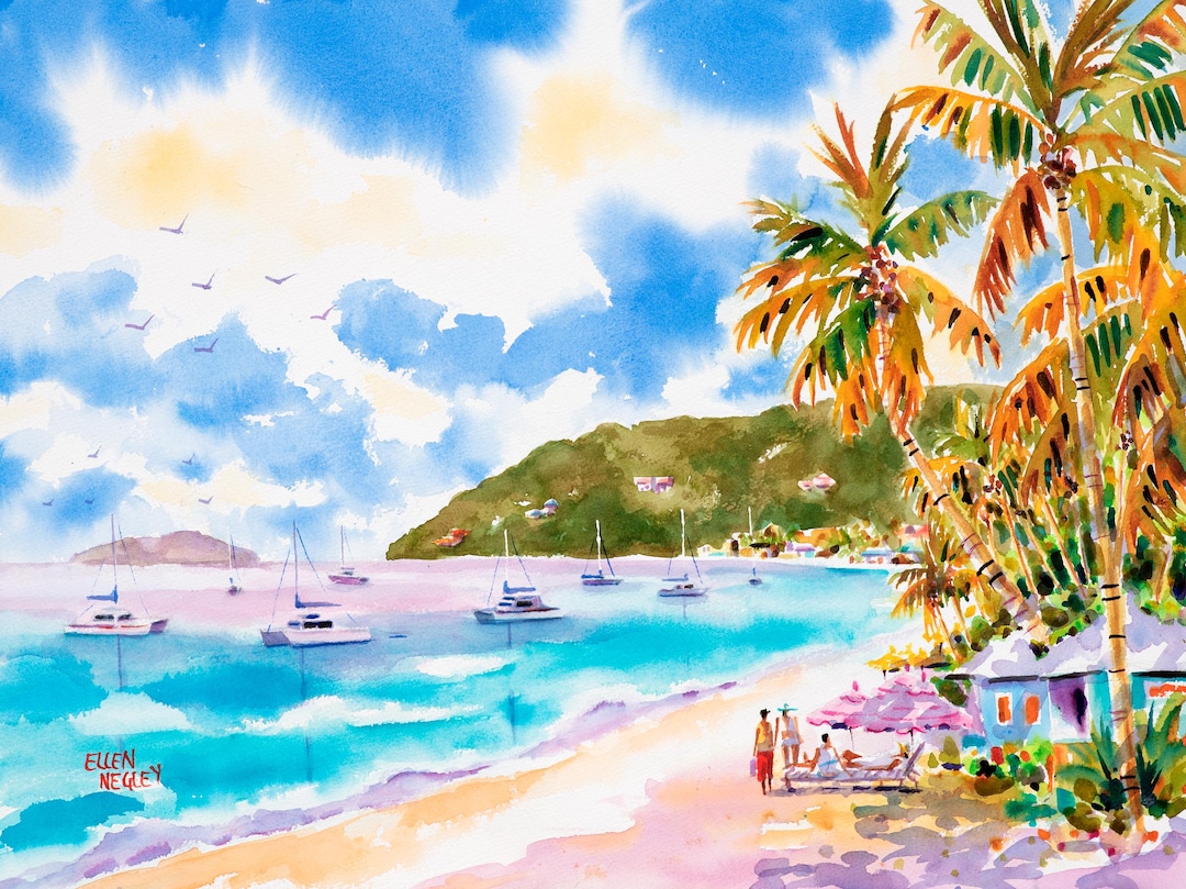 Tortola Art, Cane Garden Bay, British Virgin Islands, BVI Art, Ellen ...