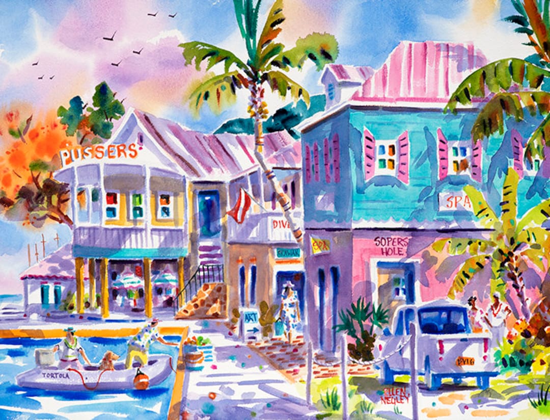 Soper's Hole Tortola, British Virgin Islands, Island Art Print ...