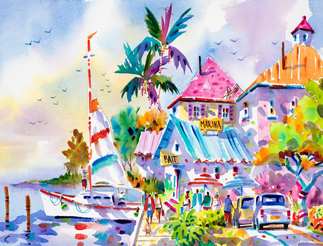 Islamorada Original Watercolor, Florida Painting, Key West Painting ...