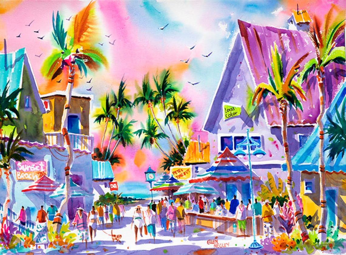 Fort Myers Beach Art Florida Art Print Estero Tropical - Etsy