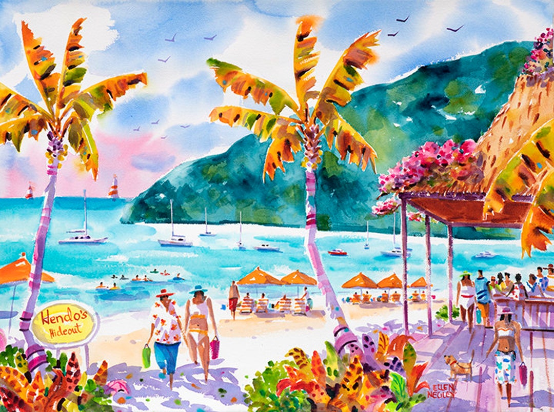Hendo's Hideout, Jost Van Dyke, British Virgin Islands, Island Art ...