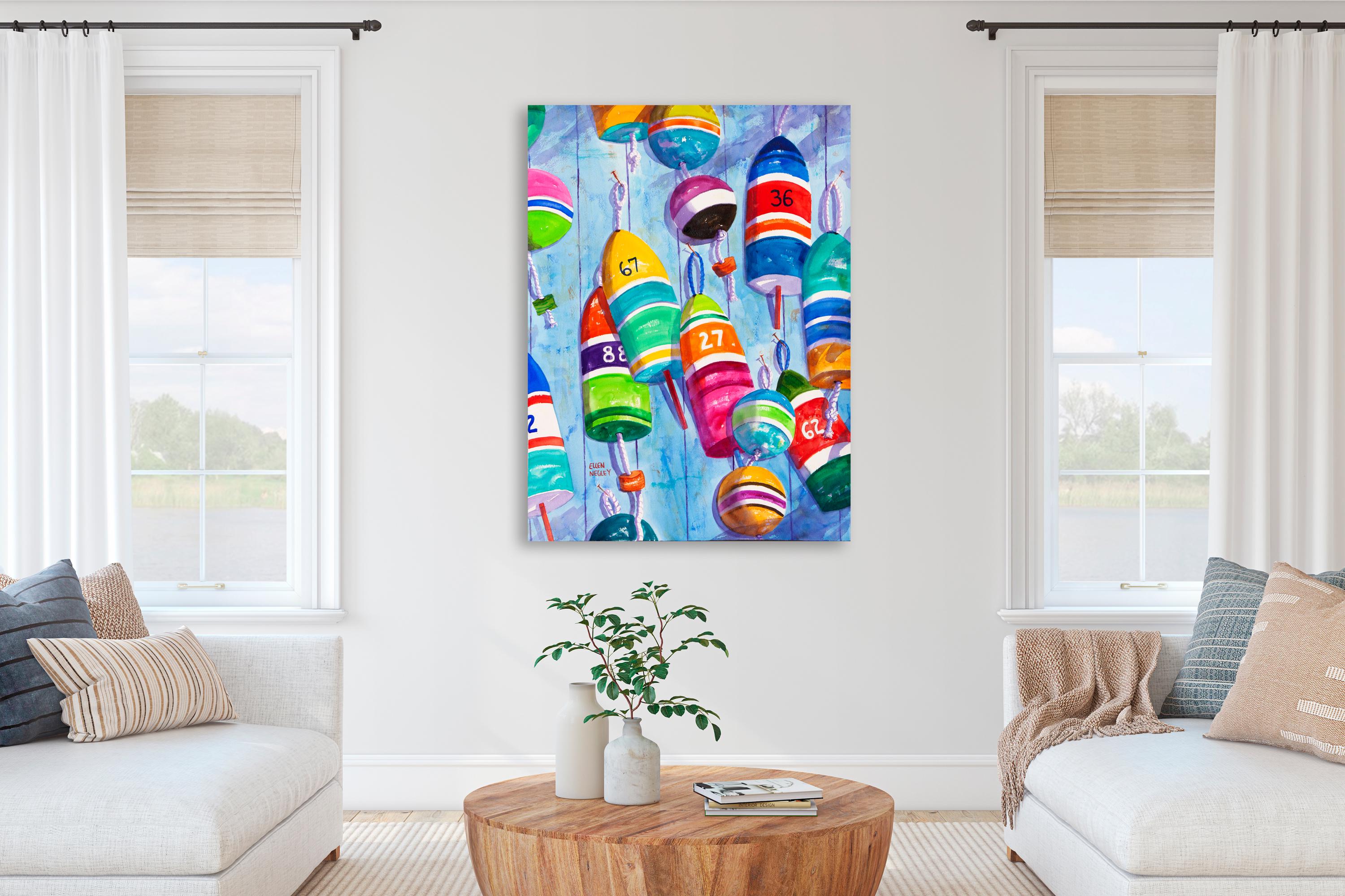 Lobster Buoy Painting, Colorful Buoy Art Print, Tropical Beach Decor ...