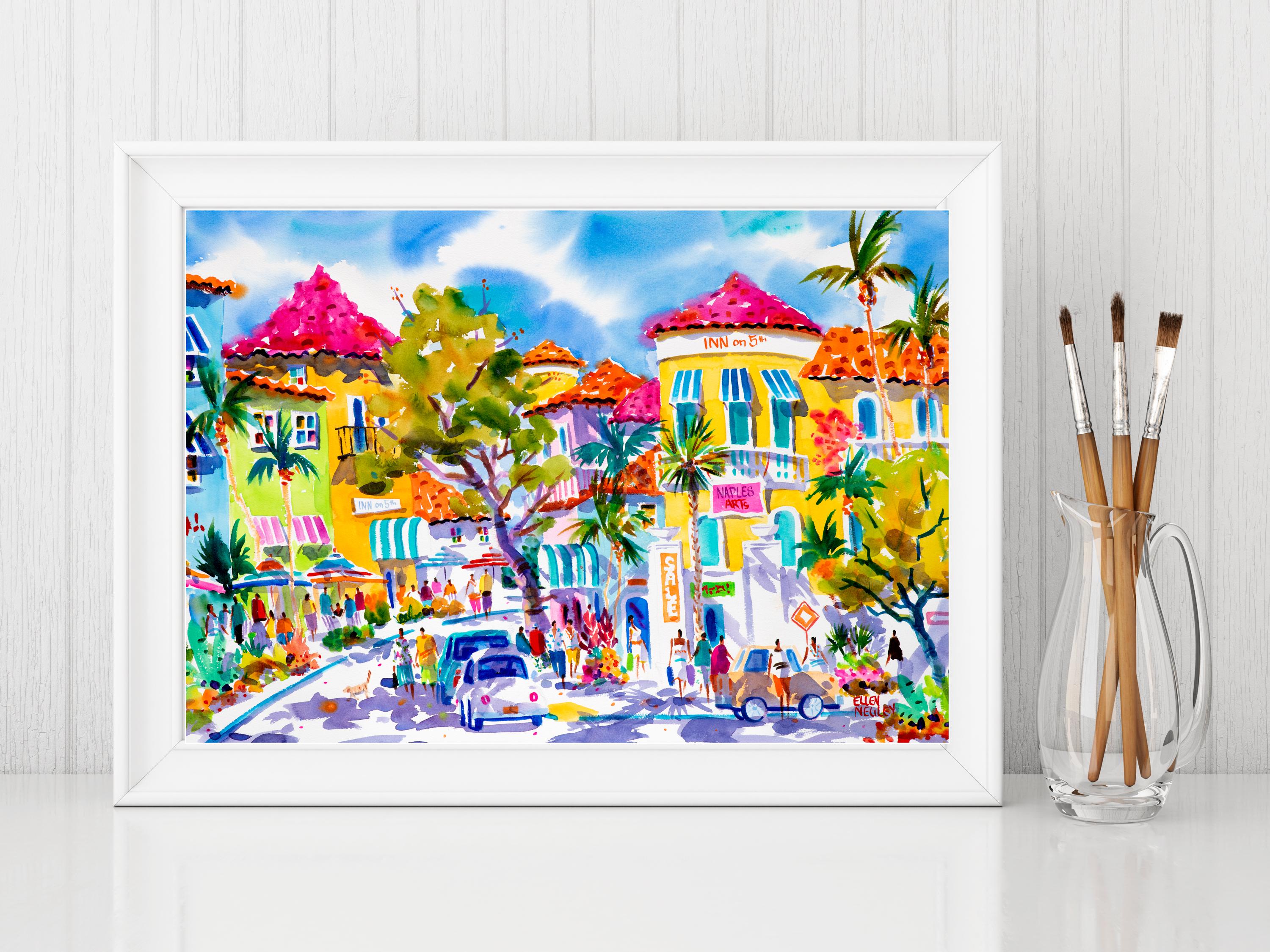 Naples Florida Print, Naples 5th Avenue, Naples Watercolor, Florida Art ...