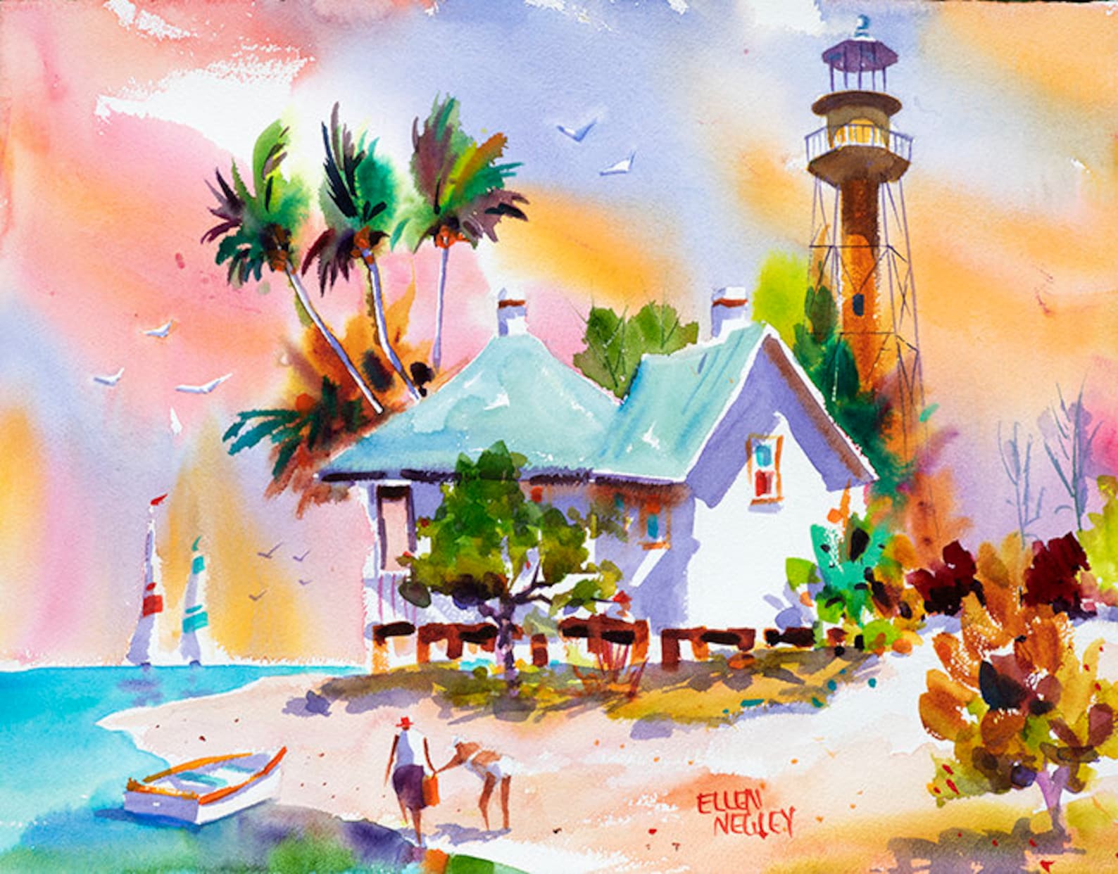 Sanibel Florida Print, Ellen Negley Watercolor, Beach Watercolor ...