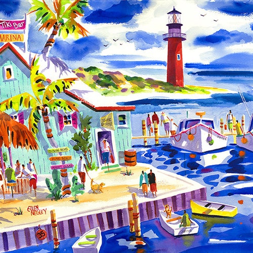 Jupiter Florida Print Tropical Art Guanabanas Key West Art - Etsy