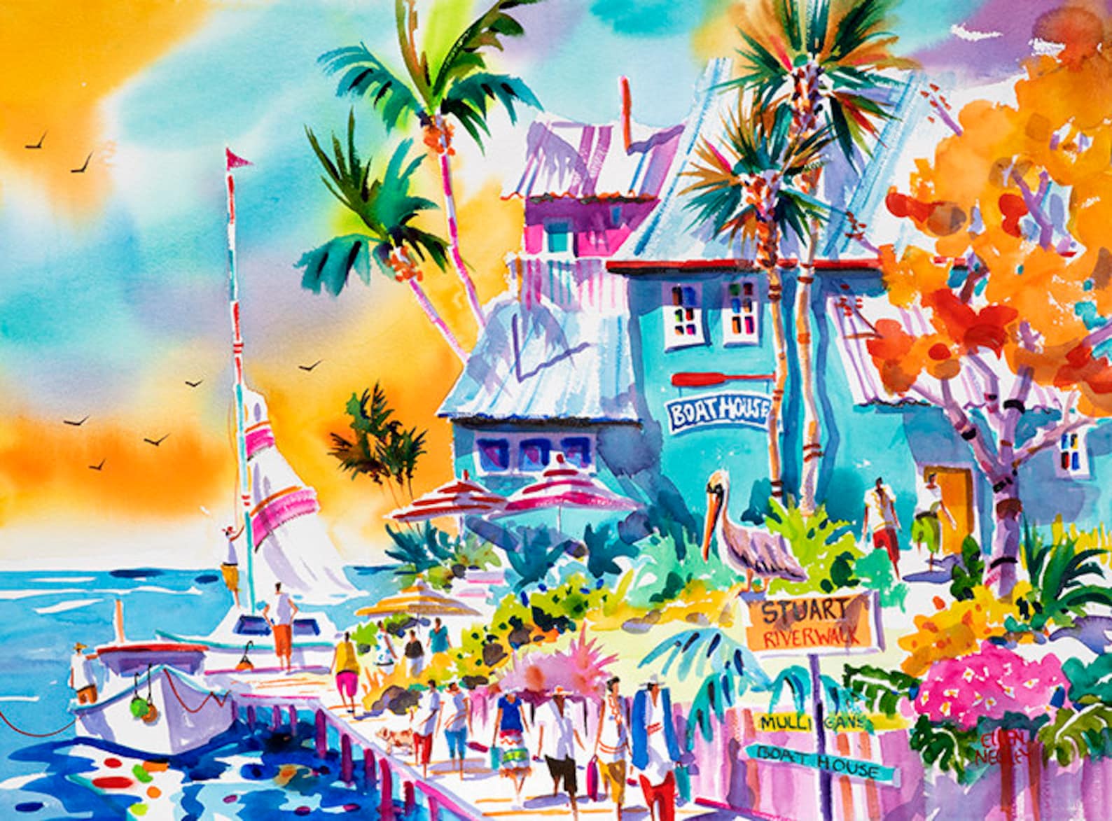 Stuart Florida Ellen Negley Watercolors Canvas Art Florida - Etsy