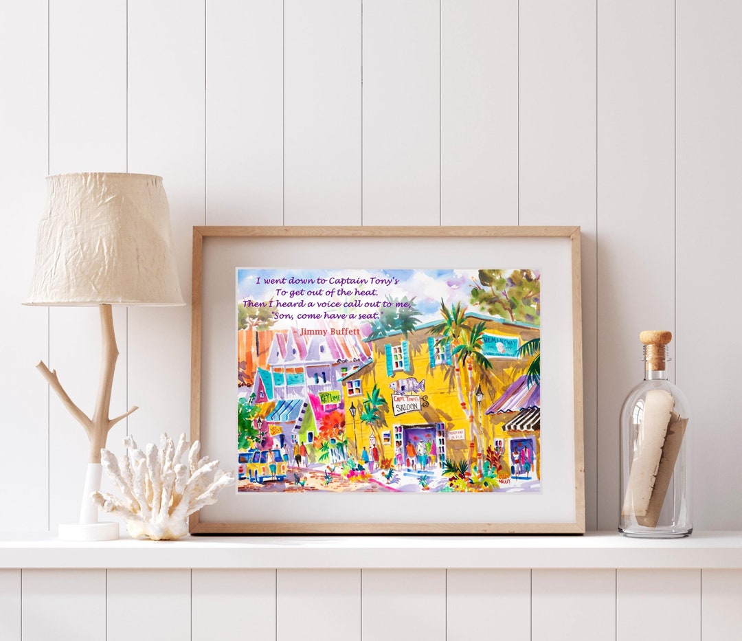 Parrot Head Gift, Jimmy Buffett Gift, Jimmy Buffett Lyrics Art Print ...