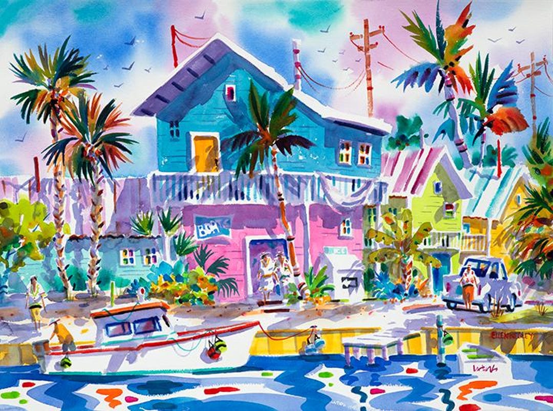 Key West Art, Island Art Print, Florida Art Print, Canvas Art, Fishing ...