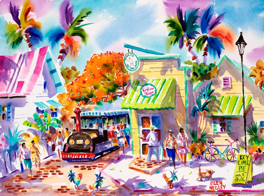 Key West Art, Kermit's Key Lime Pie, Ellen Negley, Tropical Art, Key ...