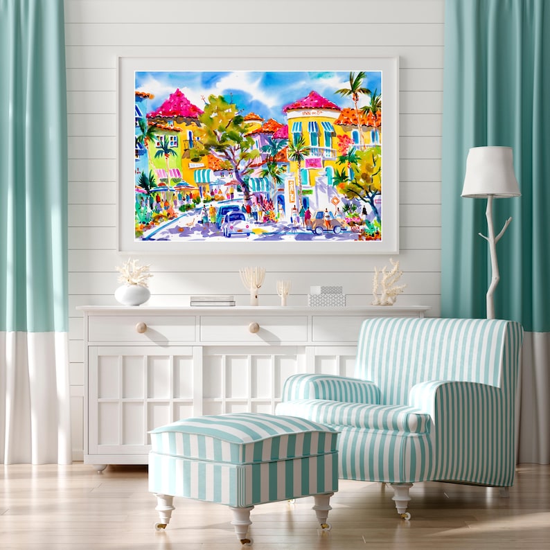 Naples Florida Print, Naples 5th Avenue, Naples Watercolor, Florida Art ...