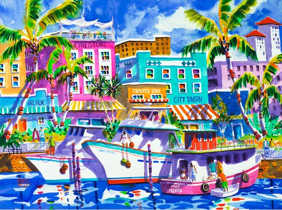 Fort Myers Florida Florida Art Tropical Print Beach Art - Etsy