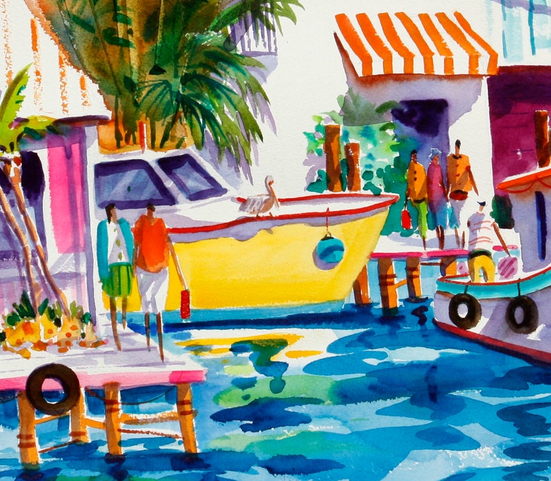 Key West Art Florida Art Coastal Art Coastal Decor Pelican | Etsy