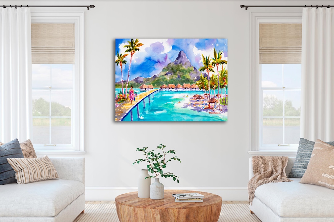 Bora Bora Art Print, Tropical Wall Art, Hawaiian Canvas, French ...