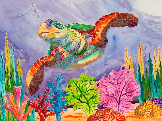 Colorful Sea Turtles Paintings