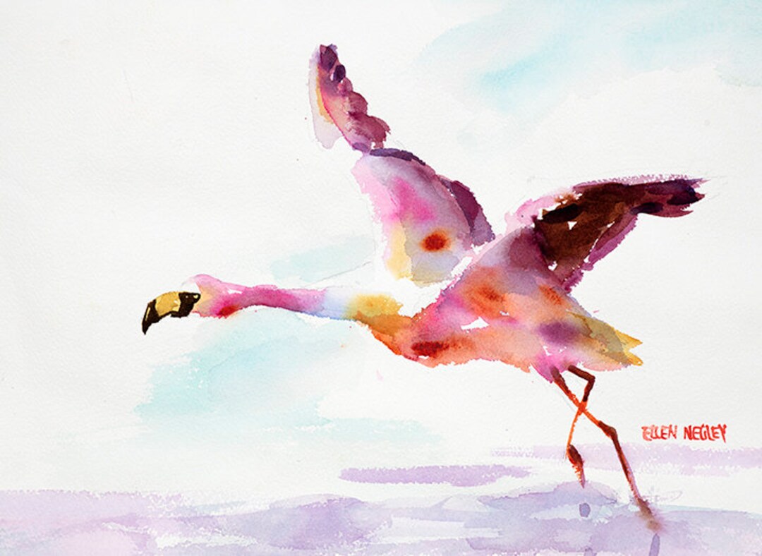 Flamingo Art Print, Flamingo Decor, Tropical Bird Art Print, Flamingo ...