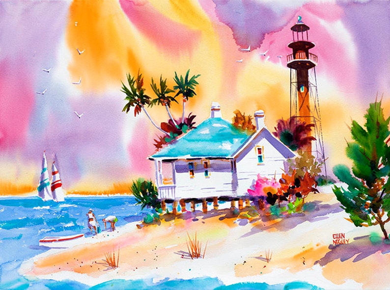 Sanibel Florida Print Canvas Art Ellen Negley Beach - Etsy