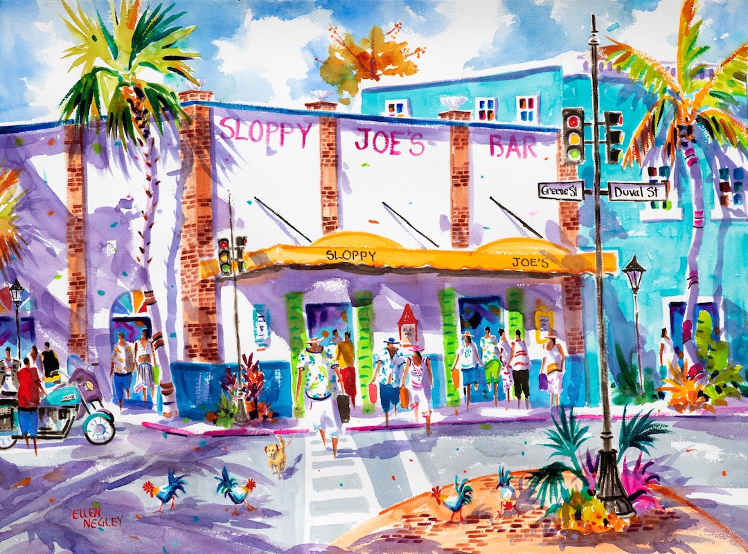 Key West Art Print, Sloppy Joe's Bar, Duval Street, Key West Canvas Art ...