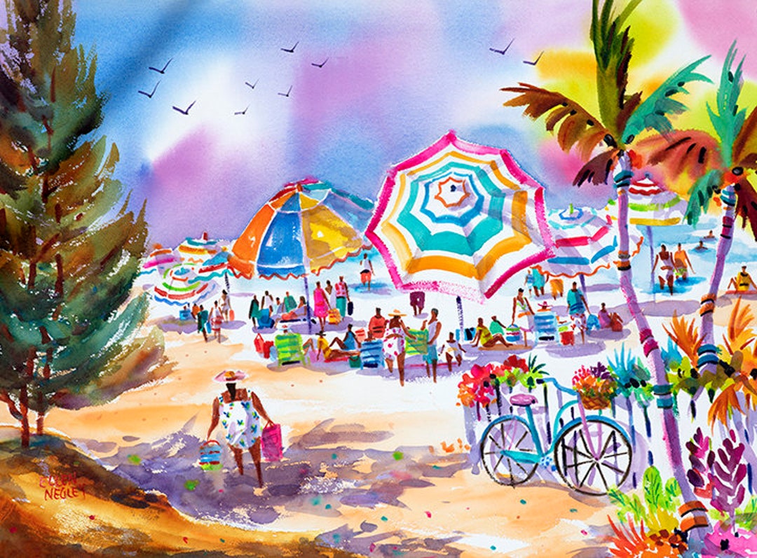 Original Watercolor, Original Painting, Florida Beach Art, Ellen Negley ...