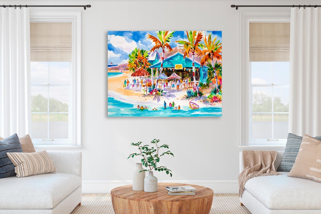 Soggy Dollar Bar, British Virgin Islands, Caribbean Beach Art, BVI ...