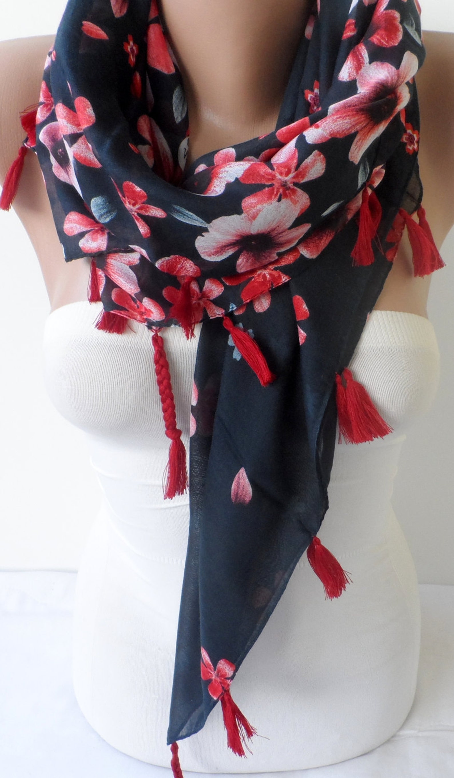 Soft Cotton fringed scarf Red Black Yemeni Scarf Summer Soft | Etsy