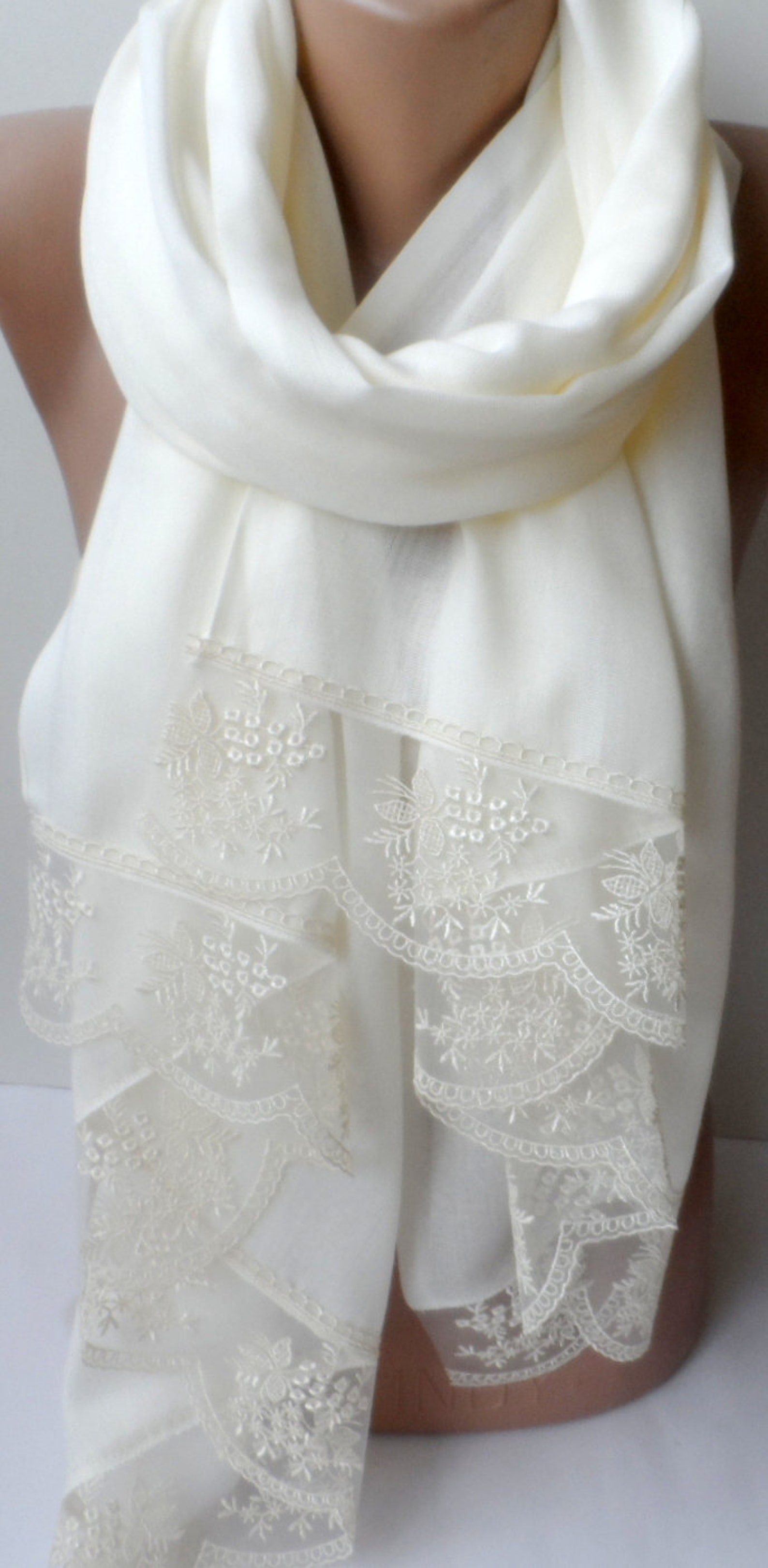 SET OF 31 Cream Summer Pashmina Shawl With Champagne French | Etsy