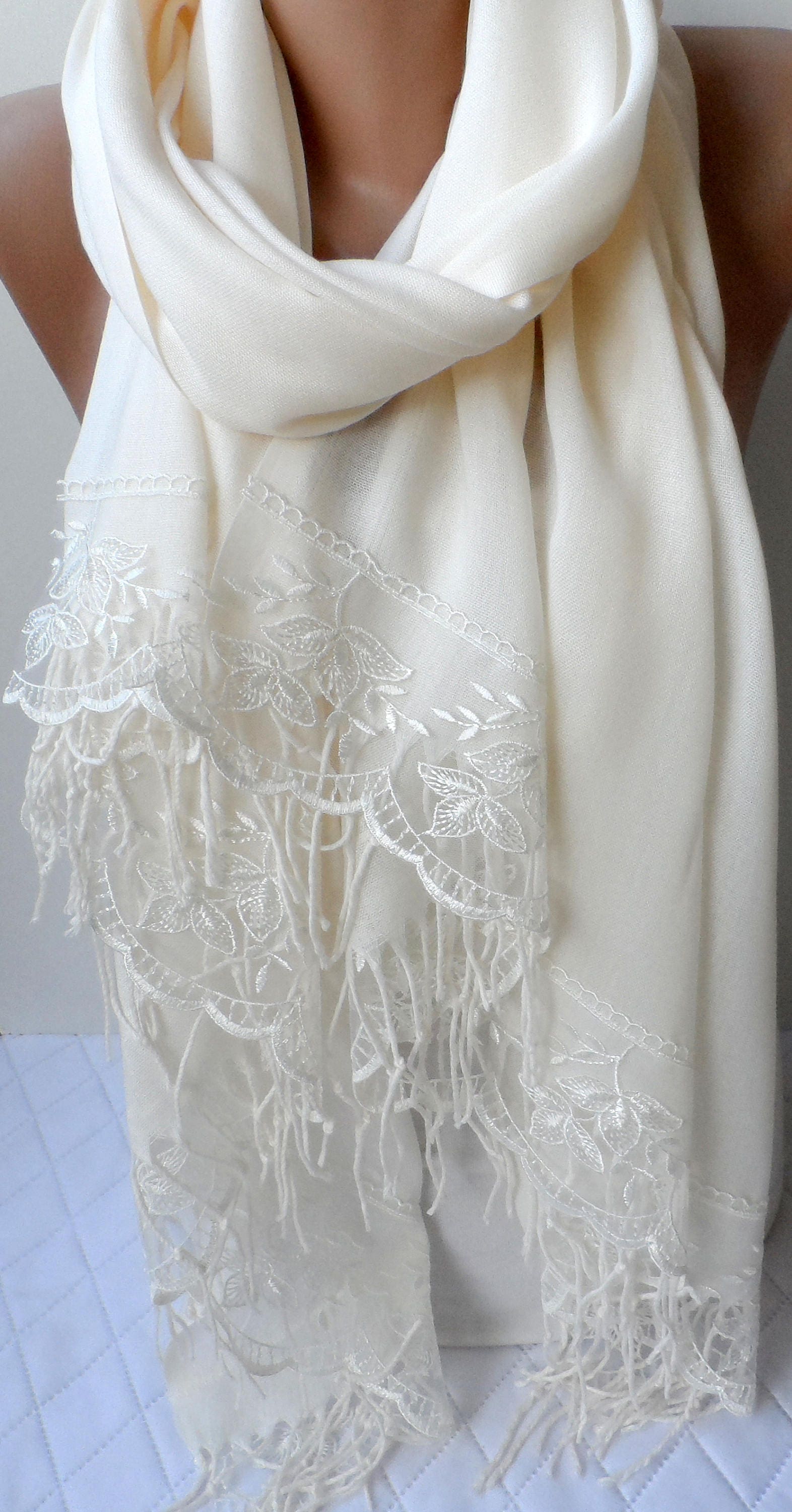 Wedding Shawls Ivory Pashmina Shawls Cream French Lace Dainty | Etsy UK
