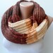 Brown Cream Knitted Cowl Scarf Loop Scarf Infinity Scarf WOOL Scarf ...