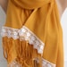 Mustard Yellow Pashmina With French Lace Scarfs Bridesmaid Pashmina ...
