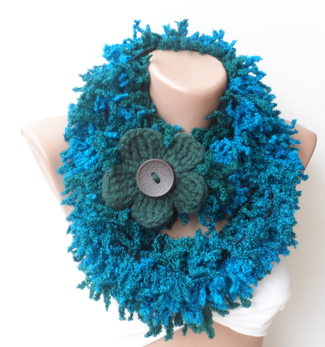 Teal Infinity Scarfs Christmas Scarfs Gifts Circle Scarf Fashion Cowl ...