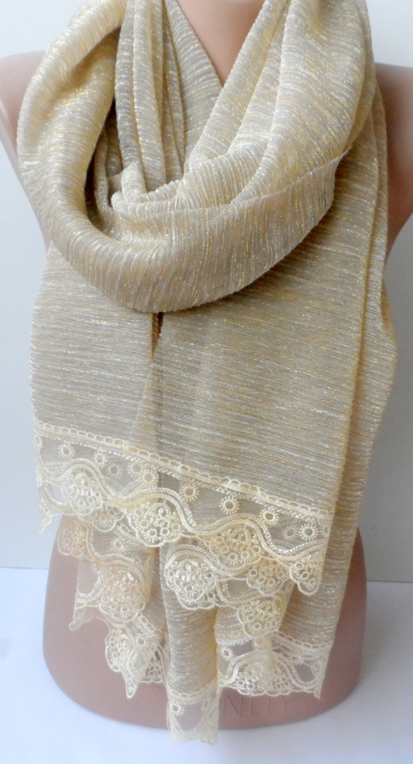 Shiny Gold Bridal Shawl Wrap With Gold French Lace Bridesmaid - Etsy ...