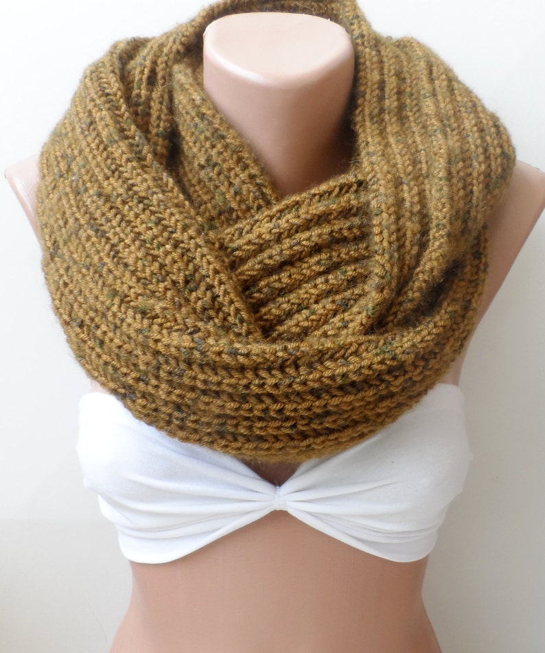 Fall Winter Chunky UNISEX Handmade Knit Cowl Hooded Scarf Knitted Loop ...