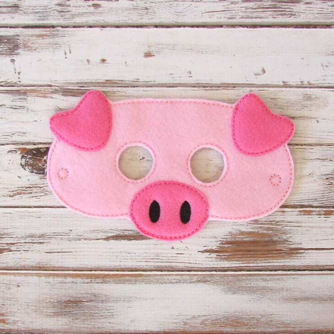 Pig Mask Felt Kids Mask 3 Little Pigs Fairy Tale Animal - Etsy UK