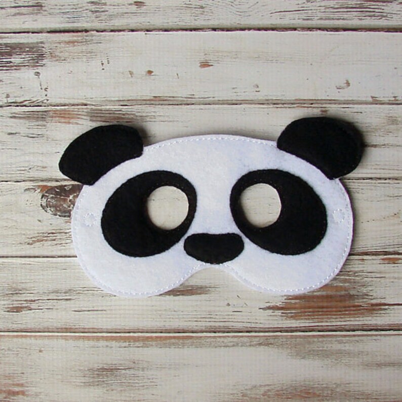 Panda Bear Kids Mask Animal Felt Mask Pretend Play Dress | Etsy