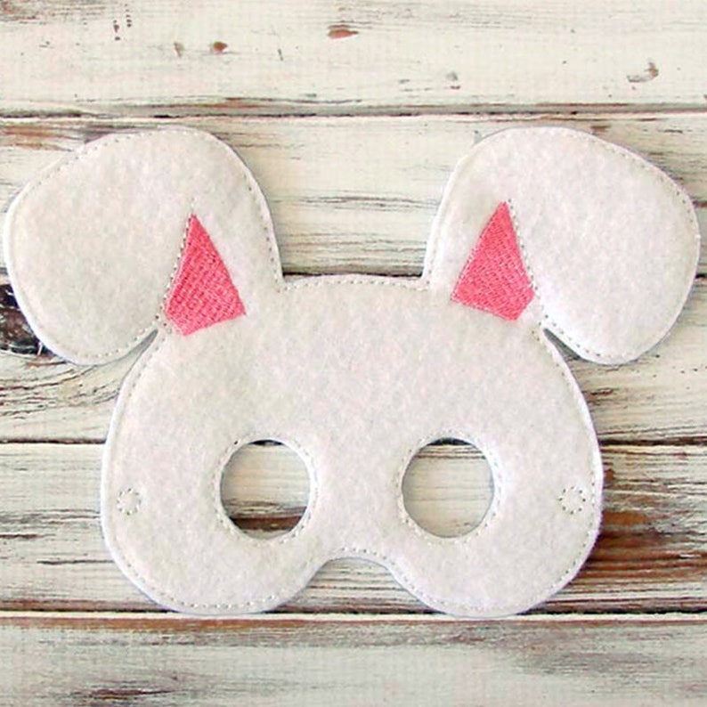 Bunny Mask Felt Rabbit Mask White Costume Dress up - Etsy UK