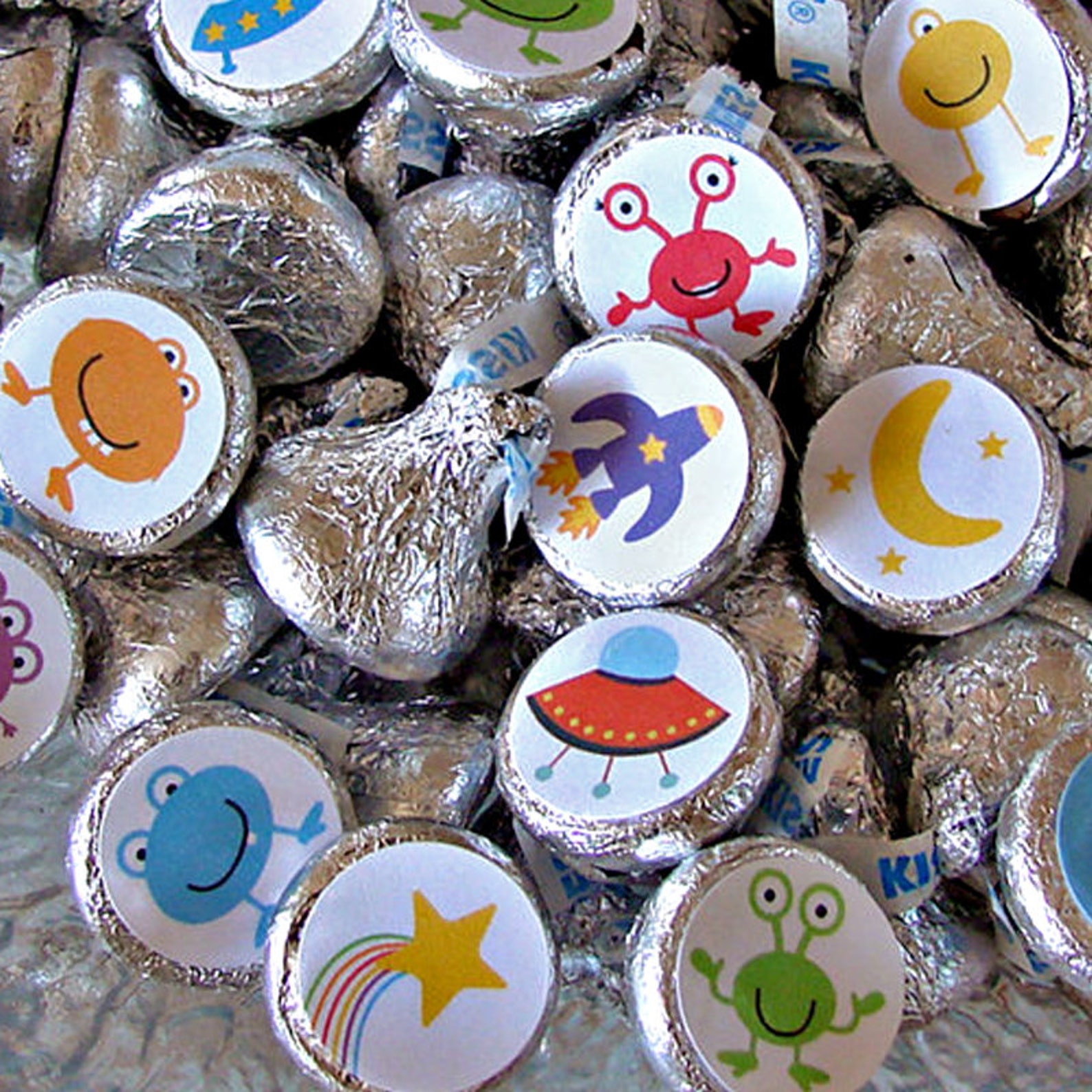 Outer Space Party Candy Labels Chocolate Kiss Candy - Etsy