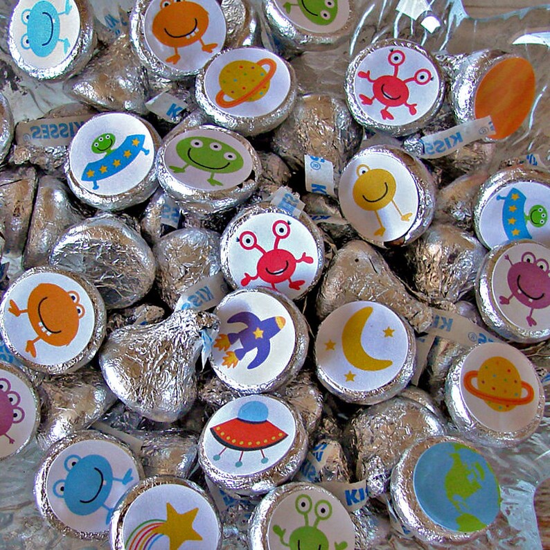 Outer Space Party Candy Labels Chocolate Kiss Candy - Etsy