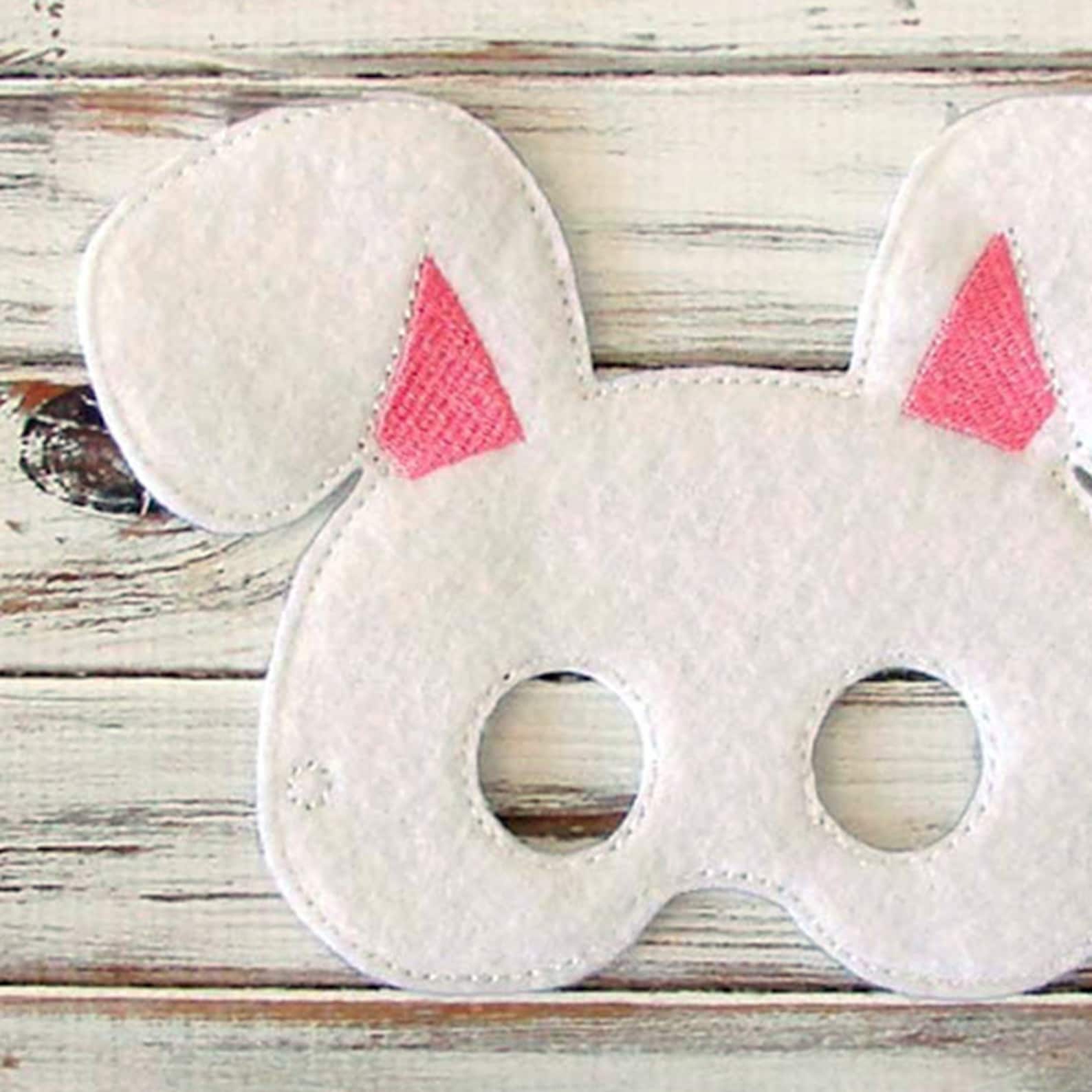 Bunny Mask Felt Rabbit Mask White Costume Dress up - Etsy UK